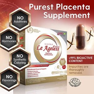 LABO Nutrition Le Ageless Capsule + Le Revital Serum, Placenta Cell Rejuvenating Therapy from Japan, Enhanced with Nano Collagen Placenta Extract, Support Healthy Aging, Reduce Wrinkles, Dark Spot