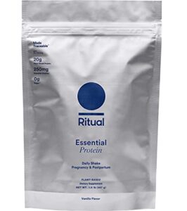 ritual prenatal protein powder: choline to support prenatal, postpartum, & lactation, 20g organic pea protein from regenerative farms in usa, gluten free, plant based, sugar free†, vanilla, 1 pound