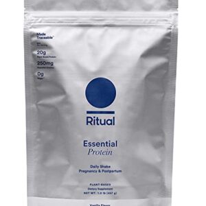 Ritual Prenatal Protein Powder: Choline to Support Prenatal, Postpartum, & Lactation, 20g Organic Pea Protein from Regenerative Farms in USA, Gluten Free, Plant Based, Sugar Free†, Vanilla, 1 Pound