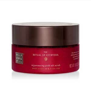 rituals ayurveda rebalancing body scrub – exfoliating scrub with punjabi pink salt, indian rose & sweet almond – 10.5 oz