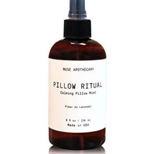 Muse Bath Apothecary Pillow Ritual - Aromatic, Calming and Relaxing Pillow Mist, Linen and Fabric Spray - Infused with Natural Aromatherapy Essential Oils - 8 oz, Fleur du Lavender