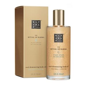 rituals karma body shimmer oil with holy lotus & white tea- 3.3 fl oz