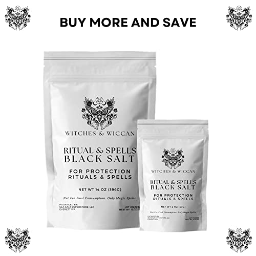 Black Salt for Protection Rituals, Wiccan Supplies, Sal Negra para Rituales de Brujeria (2 oz Bag) - Witches & Wiccan Witchcraft Supplies