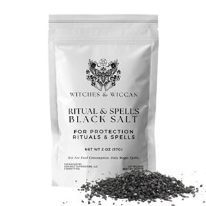 black salt for protection rituals, wiccan supplies, sal negra para rituales de brujeria (2 oz bag) – witches & wiccan witchcraft supplies