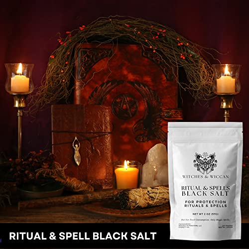 Black Salt for Protection Rituals, Wiccan Supplies, Sal Negra para Rituales de Brujeria (2 oz Bag) - Witches & Wiccan Witchcraft Supplies