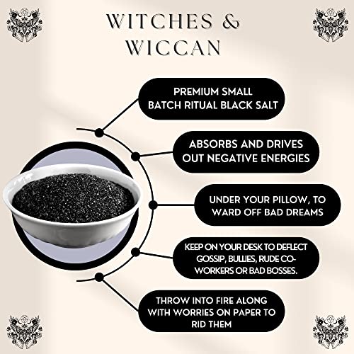 Black Salt for Protection Rituals, Wiccan Supplies, Sal Negra para Rituales de Brujeria (2 oz Bag) - Witches & Wiccan Witchcraft Supplies