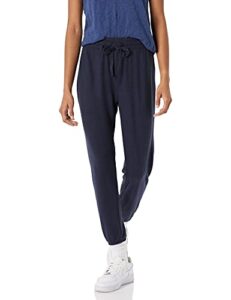 daily ritual women’s cozy knit drawstring jogger pant, navy, large