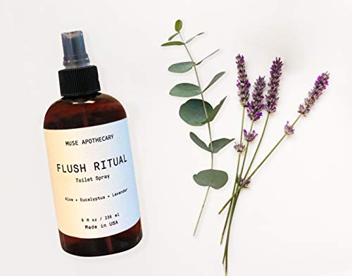 Muse Bath Apothecary Flush Ritual - Aromatic & Refreshing Toilet Spray, Use Before You Go, 8 oz, Infused with Natural Essential Oils - Aloe + Eucalyptus + Lavender, 2 Pack