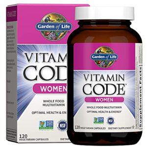 garden of life multivitamin for women, vitamin code women’s multi – 120 capsules, whole food womens multi, vitamins, iron, folate not folic acid & probiotics for womens energy, vegetarian supplements