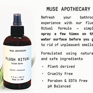 Muse Bath Apothecary Flush Ritual - Aromatic & Refreshing Toilet Spray, Use Before You Go, 4 oz, Infused with Natural Essential Oils - Coconut + Sandalwood, 2 Pack