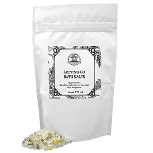 letting go herbal bath salts 6 oz | releasing the past and moving forward | hoodoo magick wicca pagan rituals