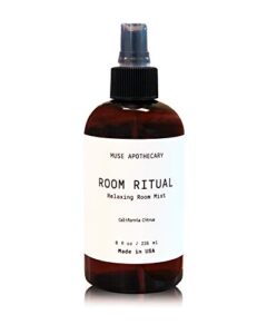 muse bath apothecary room ritual – aromatic and relaxing room mist, 8 oz, infused with natural essential oils – california citrus