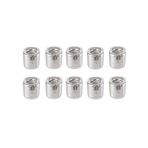 Mega Candles 10 pcs Silver Ceramic Chime Ritual Spell Candle Holders, Great for Casting Chimes, Rituals, Spells, Vigil, Witchcraft, Wiccan Supplies & More