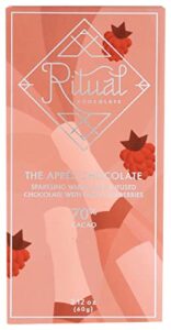 ritual chocolate, bar chocolate champagne raspberries apres, 2.12 ounce