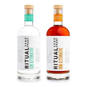 ritual zero proof gin & rum alternatives | award-winning non-alcoholic spirits | 25.4 fl oz (750ml) each | low & no calories | keto, paleo & low carb diet friendly | alcohol free cocktails