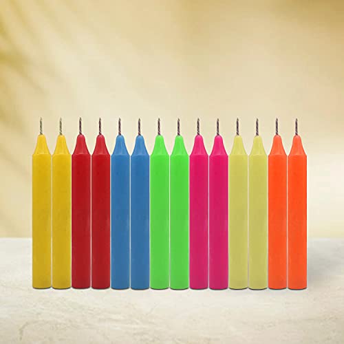 AuraDecor Pack of 14 Stick Candles || Especially Meant for Healing , Chakras, Ritual Candles , Decoration, Lighting , Home Decor || Burning Time 3 to 4 Hours Each