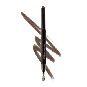 wet n wild ultimate eyebrow retractable definer pencil, medium brown, dual-sided brow brush, fine tip, shapes, defines, fills brow makeup