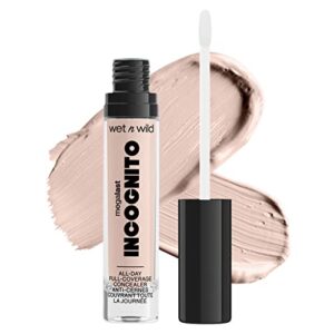 wet n wild mega last incognito all-day full coverage liquid matte concealer, light beige, 0.18 ounce