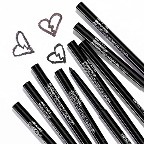 wet n wild Breakup Proof Retractable Gel Waterproof Eyeliner | Blackest Black | Quick Drying | Smudge Resistant | Long Lasting 16 Hour Wear | Ultra Fine