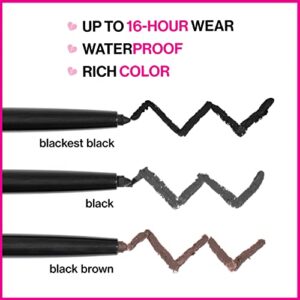 wet n wild Breakup Proof Retractable Gel Waterproof Eyeliner | Blackest Black | Quick Drying | Smudge Resistant | Long Lasting 16 Hour Wear | Ultra Fine