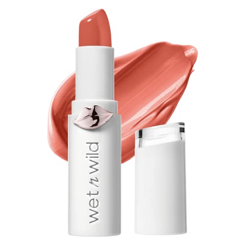 wet n wild Lipstick Mega Last High-Shine Lipstick Lip Color Makeup, Coral Bellini Overflow