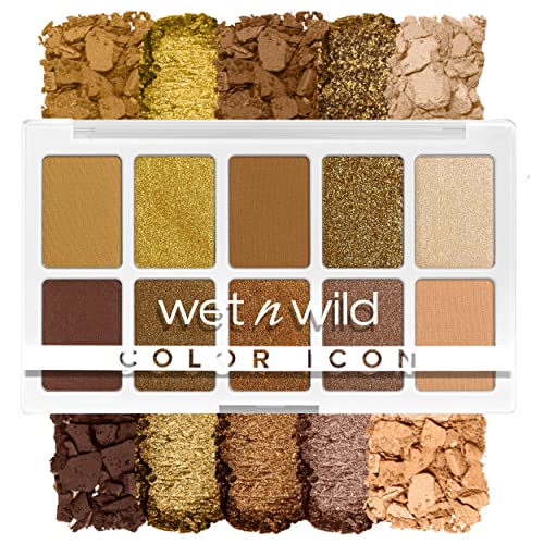 Wet n Wild Color Icon 10-Pan Eyeshadow Makeup Palette, Yellow Call Me Sunshine, Long Lasting, Shimmer, Metallic, Glittery, Matte, Rich Smooth Pigment, Cruelty Free