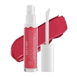 wet n wild lip cream cloud pout marshmallow matte liquid lipstick | lip mousse | hot pink red fluff you | marshmallow flavored