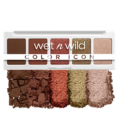 wet n wild Color Icon Eyeshadow Makeup 5 Pan Palette, Go Commando, Matte, Shimmer, Metallic, Long Wearing, Rich Buttery Pigment, Cruelty Free