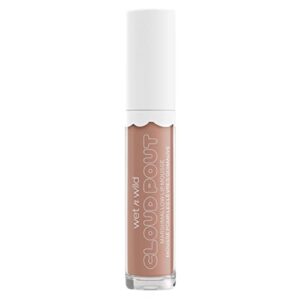 wet n wild Lip Cream Cloud Pout w/ Marshmallow, Light Brown Fluffernutter | Argan Oil | Vitamin E | Marshmallow Flavored