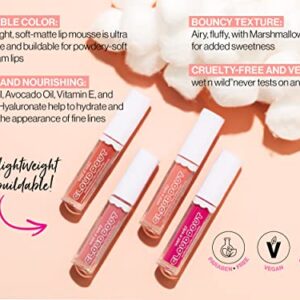 wet n wild Lip Cream Cloud Pout w/ Marshmallow, Light Brown Fluffernutter | Argan Oil | Vitamin E | Marshmallow Flavored