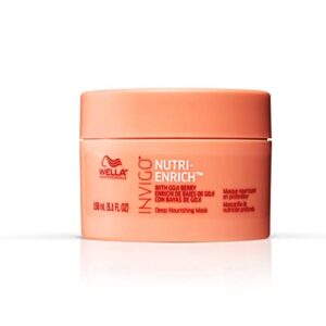 wella professionals invigo nutri-enrich mask, deep nourishing & moisturizing hair mask for dry & damaged hair, 5.07 oz