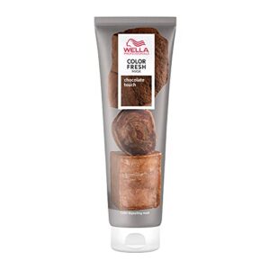 wella professionals color fresh mask, chocolate touch, natural shades, damage free, color-depositing hair mask with avocado oil, silicone free, 5 oz.