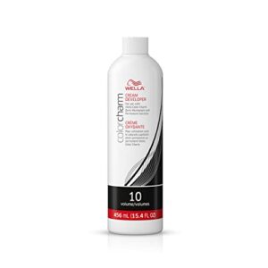 wella colorcharm 10 vol cream developer, for optimal gray blending and rich, multi-dimensional end results, 15.4 oz