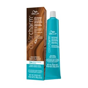 wella colorcharm demi permanent hair color, 3n medium neutral brown 2 oz