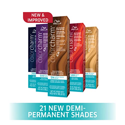 WELLA colorcharm Demi Permanent Hair Color, Adds Gloss & Color Richness, Gray Coverage, Clear Gloss, Clear Gloss + 10 Vol. Developer