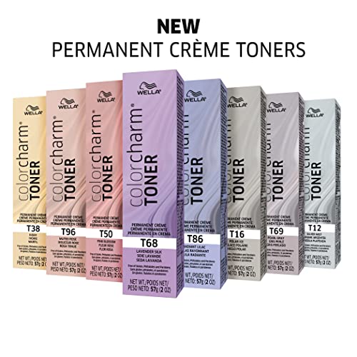 WELLA colorcharm Permanent Crème Toner, Free of Animal-Derivied Ingredients, Parabens Free, Gluten Free, T12 Silver Mist, 2 oz