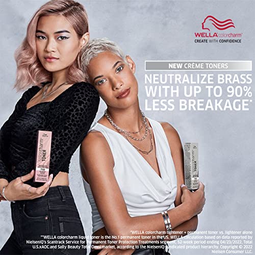 WELLA colorcharm Permanent Crème Toner, Free of Animal-Derivied Ingredients, Parabens Free, Gluten Free, T12 Silver Mist, 2 oz