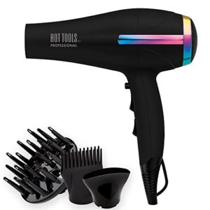 hot tools professional rainbow turbo ceramic hair dryer | 1875w powerful and quiet blowouts