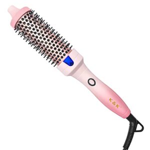 k&k 1.5 inch heated curling comb ceramic tourmaline ionic curling iron volumizing brush quick heating makes hair silky smooth dual voltage travel-friendly straightening comb round design