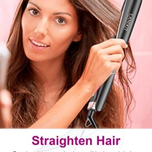 LANDOT Hair Straightener and Curler 2 in 1, Twist Flat Iron Curling Iron for Curl/Wave or Straighten