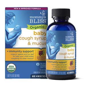 Mommy's Bliss Organic Baby Cough Syrup and Mucus + Immunity Support, Contains Organic Agave and Ivy Leaf, Made for Babies 4 month+, 1.67 Fluid Ounces