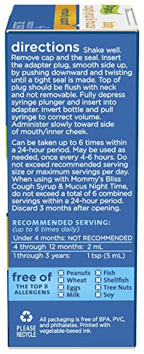 Mommy's Bliss Organic Baby Cough Syrup and Mucus + Immunity Support, Contains Organic Agave and Ivy Leaf, Made for Babies 4 month+, 1.67 Fluid Ounces