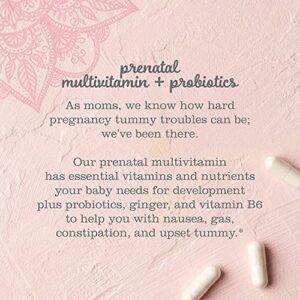 Mommy's Bliss Prenatal Multivitamin Probiotic for Women with Folic Acid: Support Baby Development & Mom Immunity & Digestion with Zinc, Vitamin B6 & B12, Ginger Extract, Choline, Vegan (45 Servings)