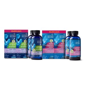 mommy’s bliss gripe water night time 4 fl oz (pack of 2) with baby constipation ease 4 fl oz (pack of 2) for gas and constipation relief in babies