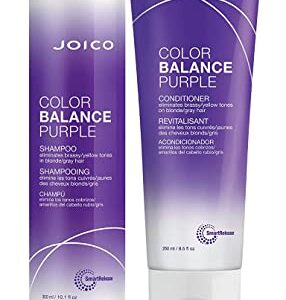 Joico Color Balance Purple Shampoo & Conditioner Set | Eliminate Brassy and Yellow tones | For Cool Blonde or Gray Hair