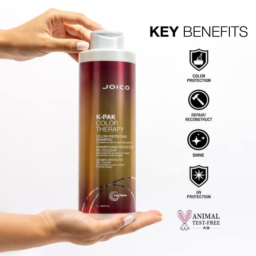 K-PAK Color Therapy Color-Protecting Shampoo | For Color-Treated Hair | Boost Shine | Improve Elasticity | Repair Breakage | Rebuild Damaged Hair | With Keratin & Argan Oil | 33.8 Fl Oz