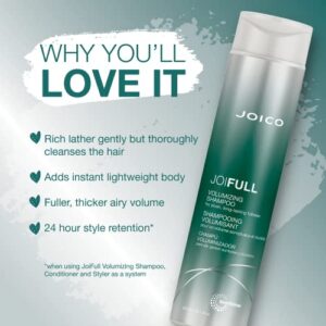 JoiFULL Volumizing Shampoo | For Fine, Thin Hair | Add Instant Body | Long-Lasting Fullness | For Thicker Bouncier Hair | Boost Shine | With Lotus Flower & Bamboo Extract | 10.1 Fl Oz