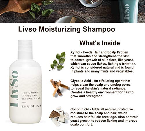 LivSo Moisturizing Shampoo - Dermatologist Created - Moisturizes Hair & Scalp - Naturally Derived - Fresh Feel Product - A Little Bit of LivSo Goes a Long Way