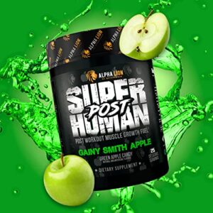 Alpha Lion Superhuman Post, Post Workout Recovery, Fast Acting Post Workout for Men & Women (25 Servings, Gainy Smith Apple)