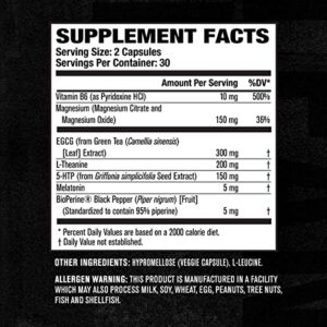 Jacked Factory Lean PM Night Time Fat Burner, Sleep Aid Supplement, & Appetite Suppressant for Men and Women - 60 Stimulant-Free Veggie Weight Loss Diet Pills